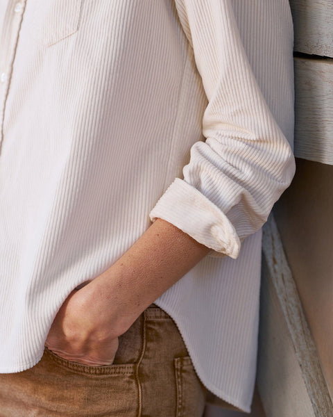 Frank & Eileen Eileen Relaxed Button Up Shirt in Vintage White Corduroy ...