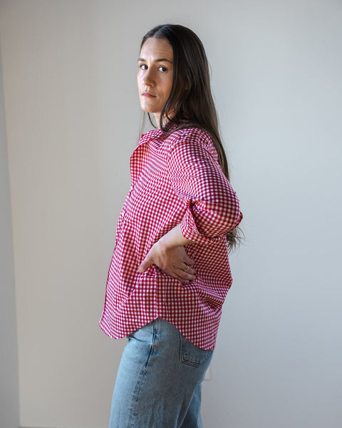 Frank & Eileen Eileen Relaxed Button Up in Red White Check - Bliss ...