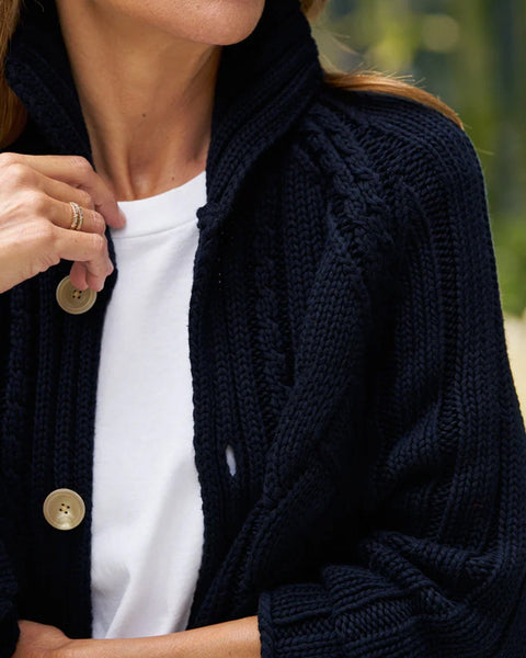 Frank & Eileen Mini Cardigan in Marine - Bliss Boutiques